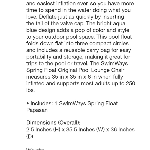 SwimWays | Swim | Swimways Spring Float Papasan Inflatable Pool Lounger ...